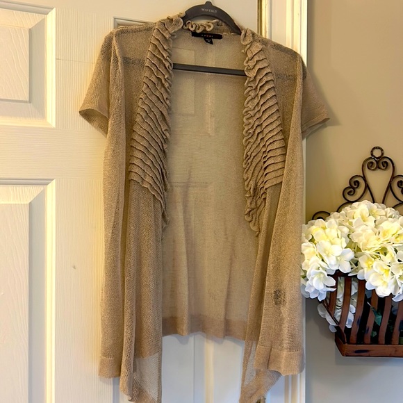 Fever | Sweaters | Sand Colored Light Weight Thin Sweaterruffle Around ...